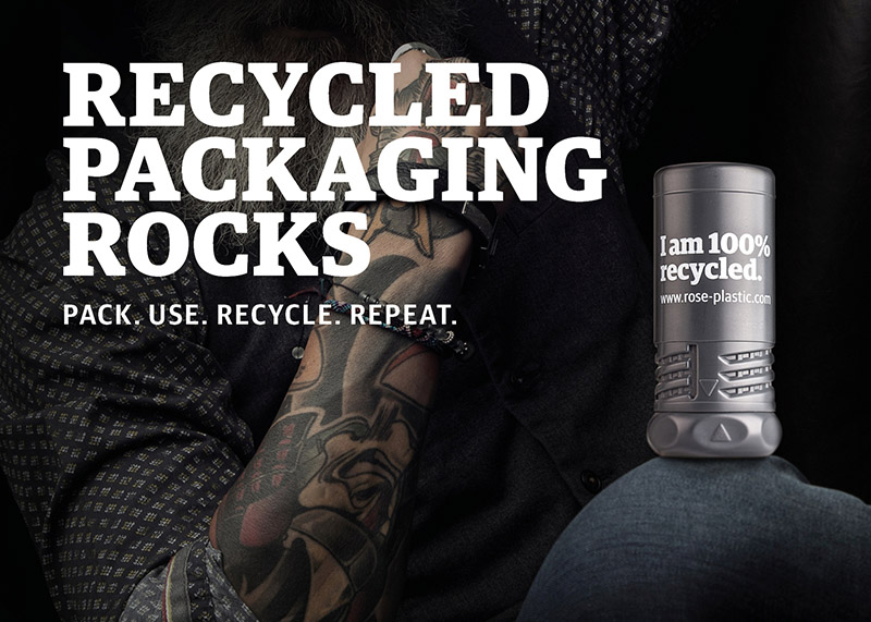 Remarkably different: rose plastic packs recycling in music - rose plastic